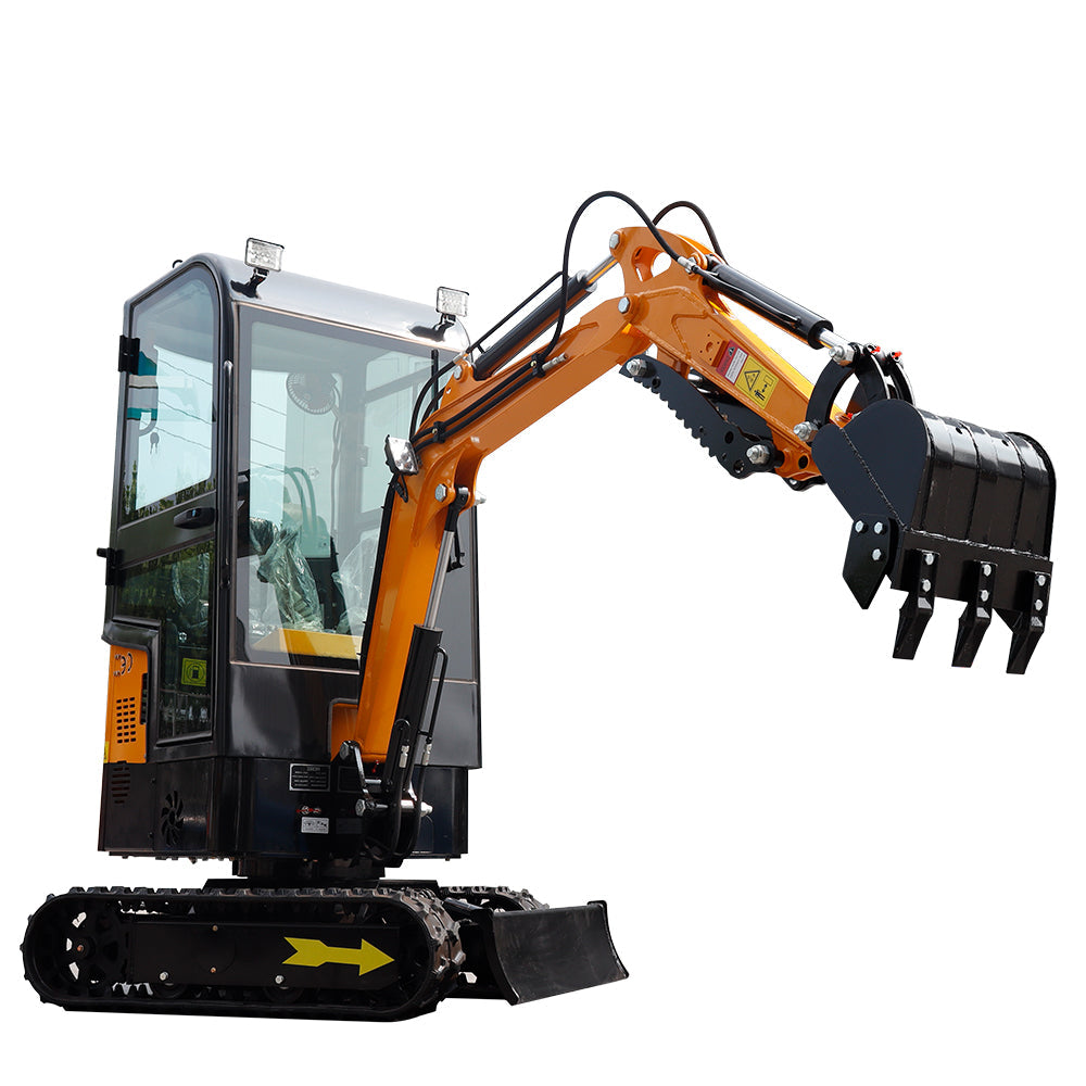 MS10H 13.5 HP,1-ton Mini Excavator with cab, Gasoline, With Thumb Clip ...