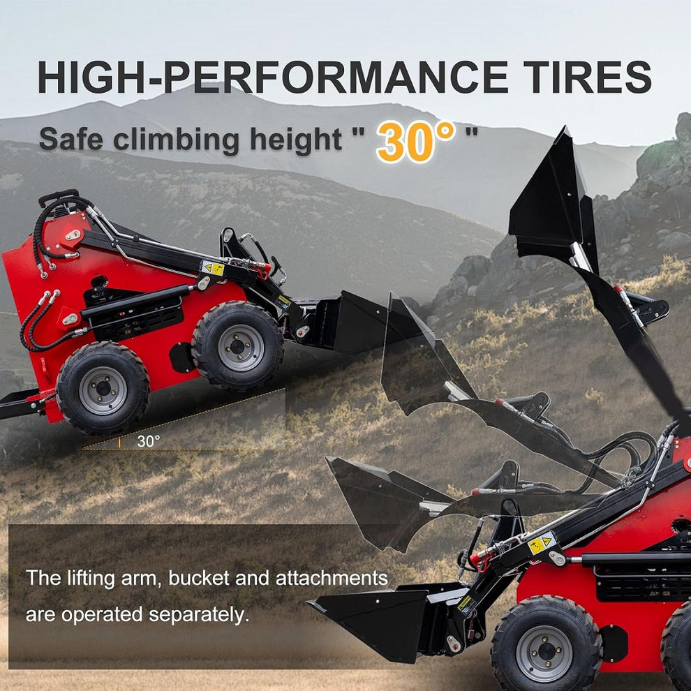MS380L 23 HP, 800 Kg Mini Stand On Skid Steer Wheel Loader – MMS INDUSTRIAL