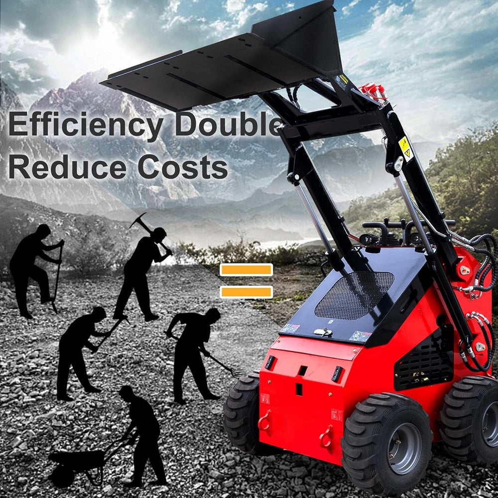 MS380L 23 HP, 800 Kg Mini Stand On Skid Steer Wheel Loader – MMS INDUSTRIAL