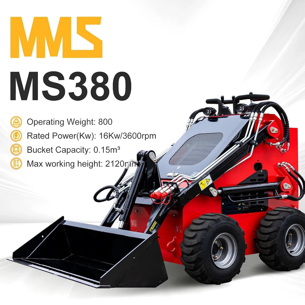 MS380L 23 HP, 800 Kg Mini Stand On Skid Steer Wheel Loader – MMS INDUSTRIAL