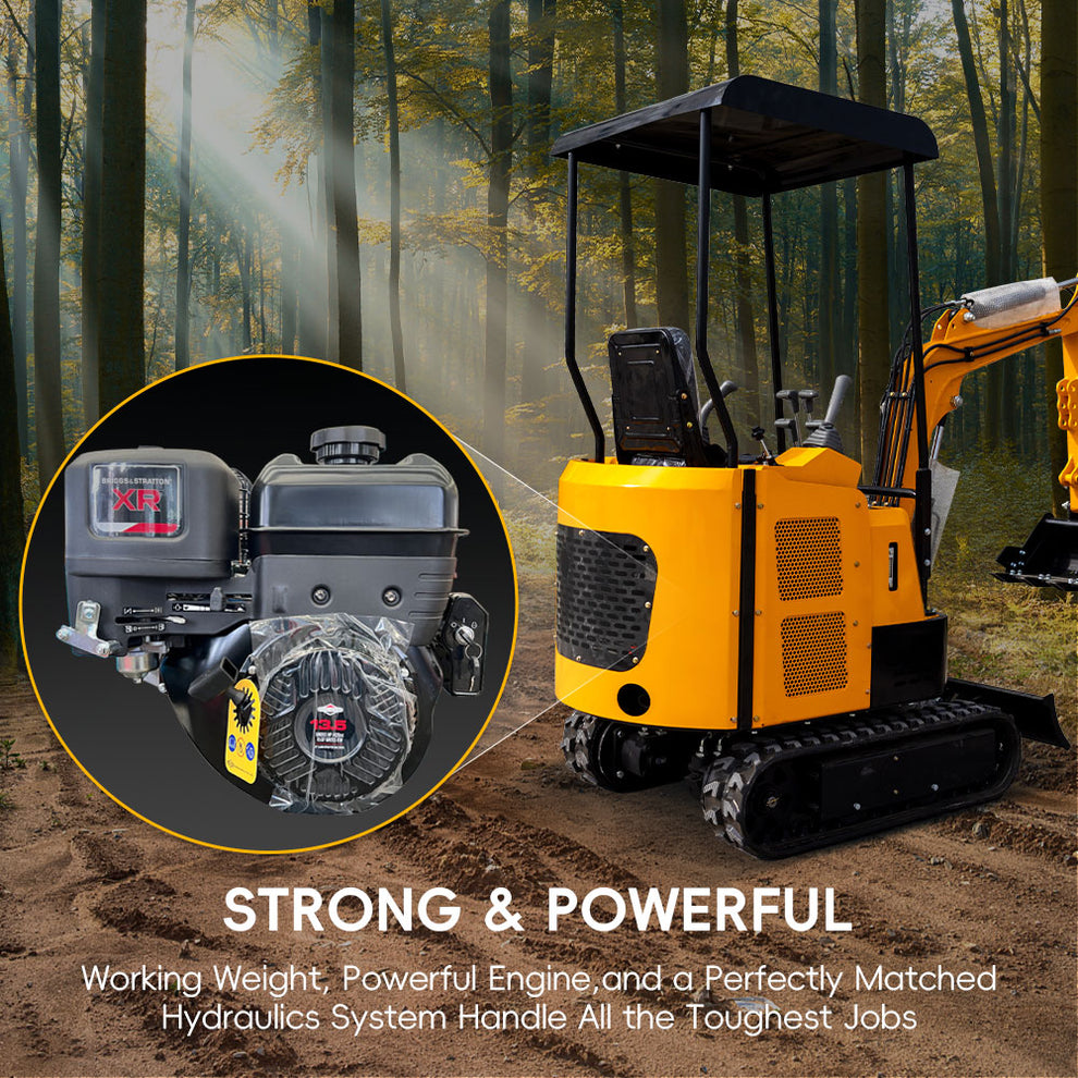 MS15 | 1.5-ton Mini Excavator for Sale, 13.5 HP B&S Engine – MMS INDUSTRIAL